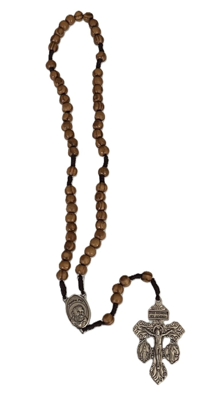 Olivewood Pardon Cross Rosary - Padre Pio Foundation of America